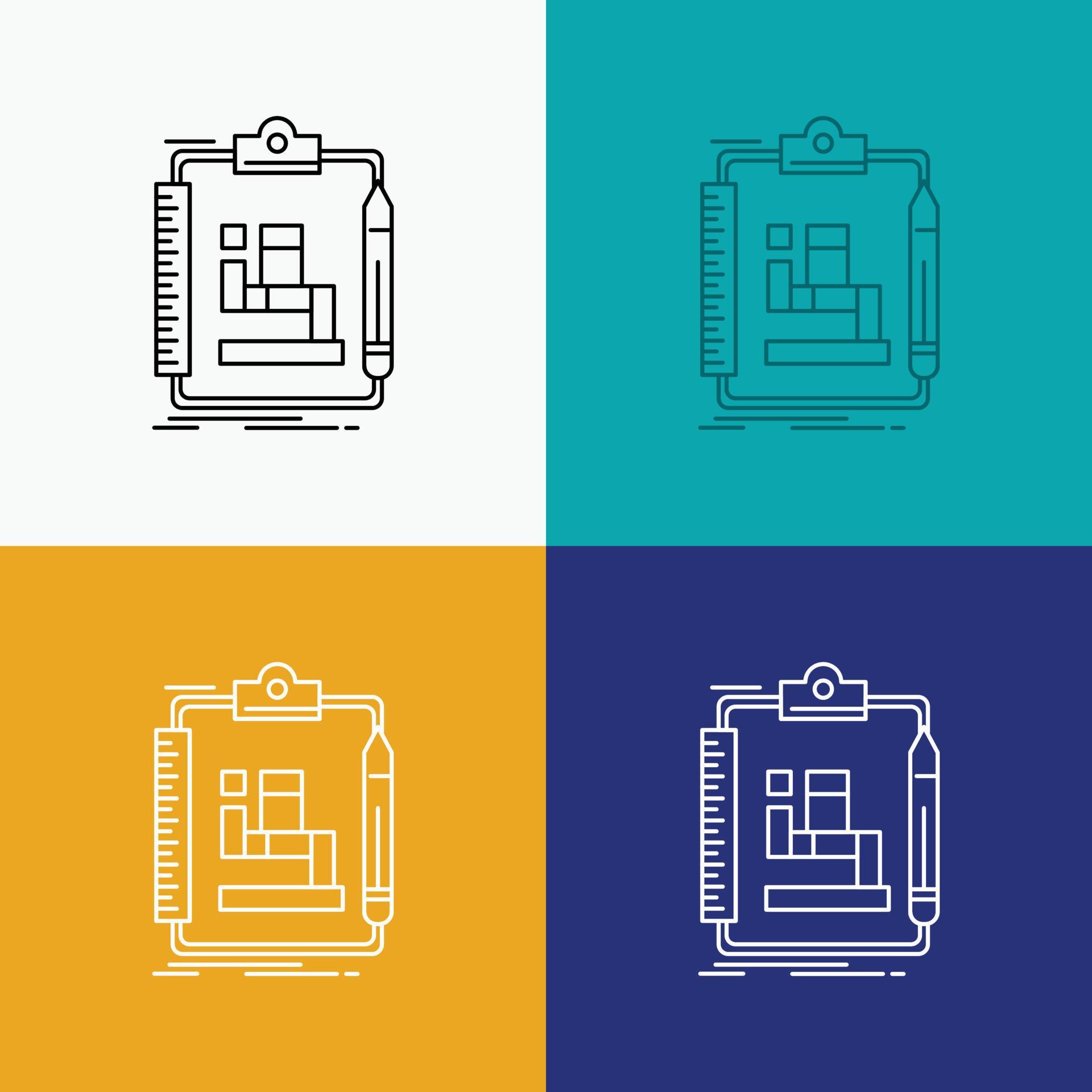 Algorithm. process. scheme. work. workflow Icon Over Various Background. Line style design ...