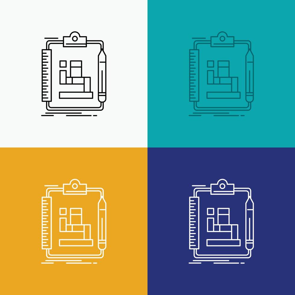 Algorithm Process Scheme Work Workflow Icon Over Various Background Line Style Design