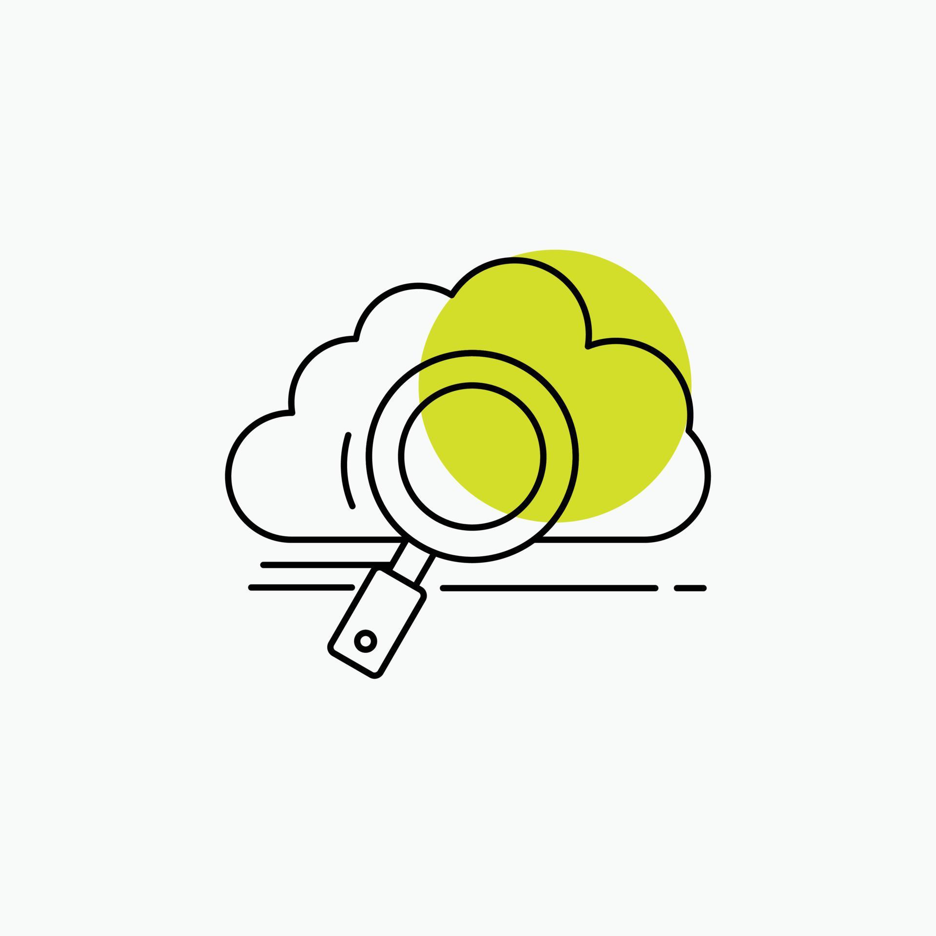 Cloud Search Storage Technology Computing Line Icon 12957883 Vector