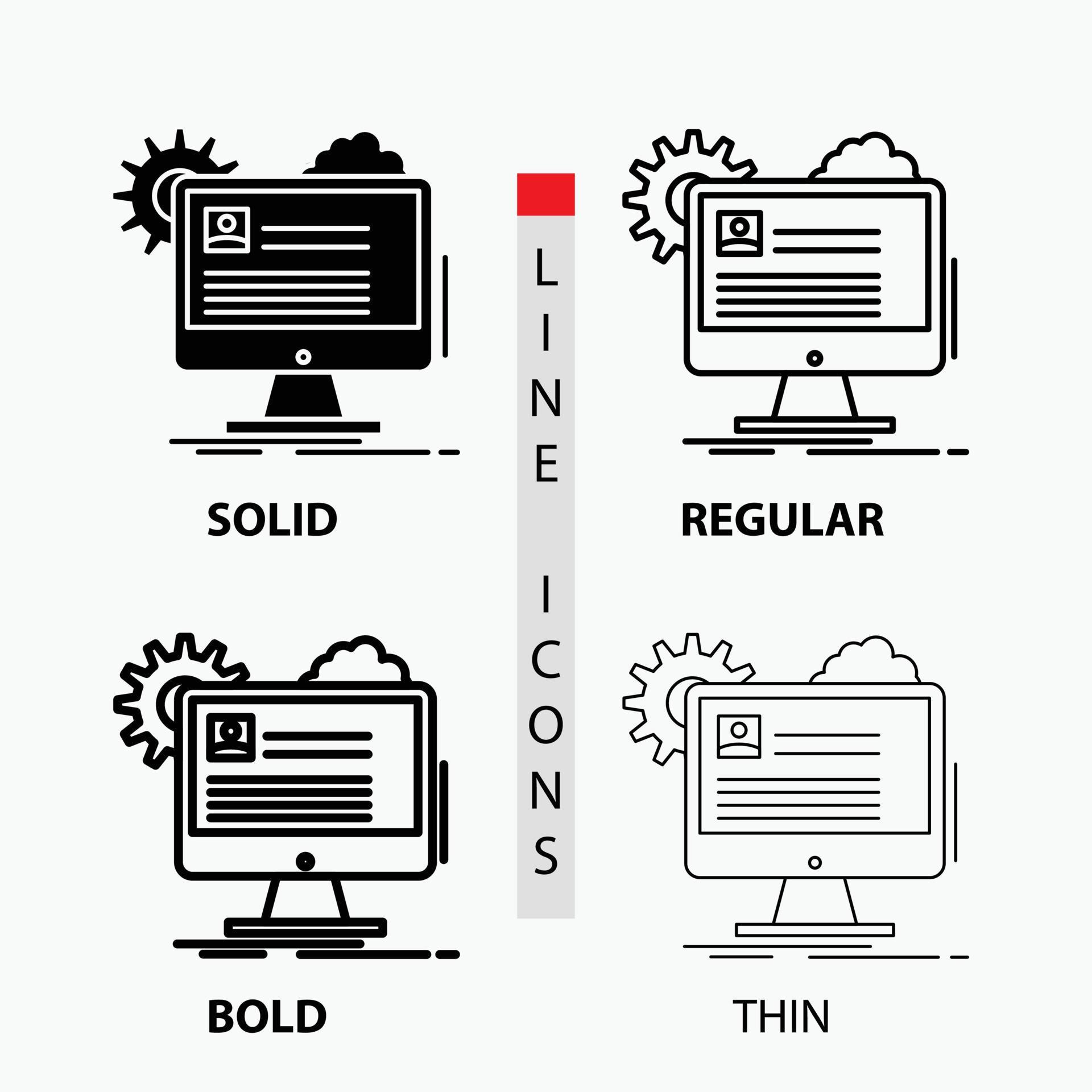 Account. profile. report. edit. Update Icon in Thin. Regular. Bold Line and Glyph Style. Vector ...