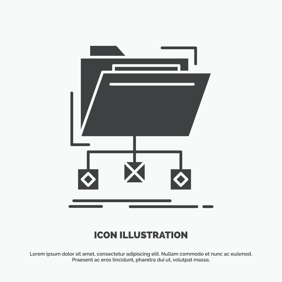 Backup Data Files Folder Network Icon Glyph Vector Gray Symbol For Ui And Ux Website Or