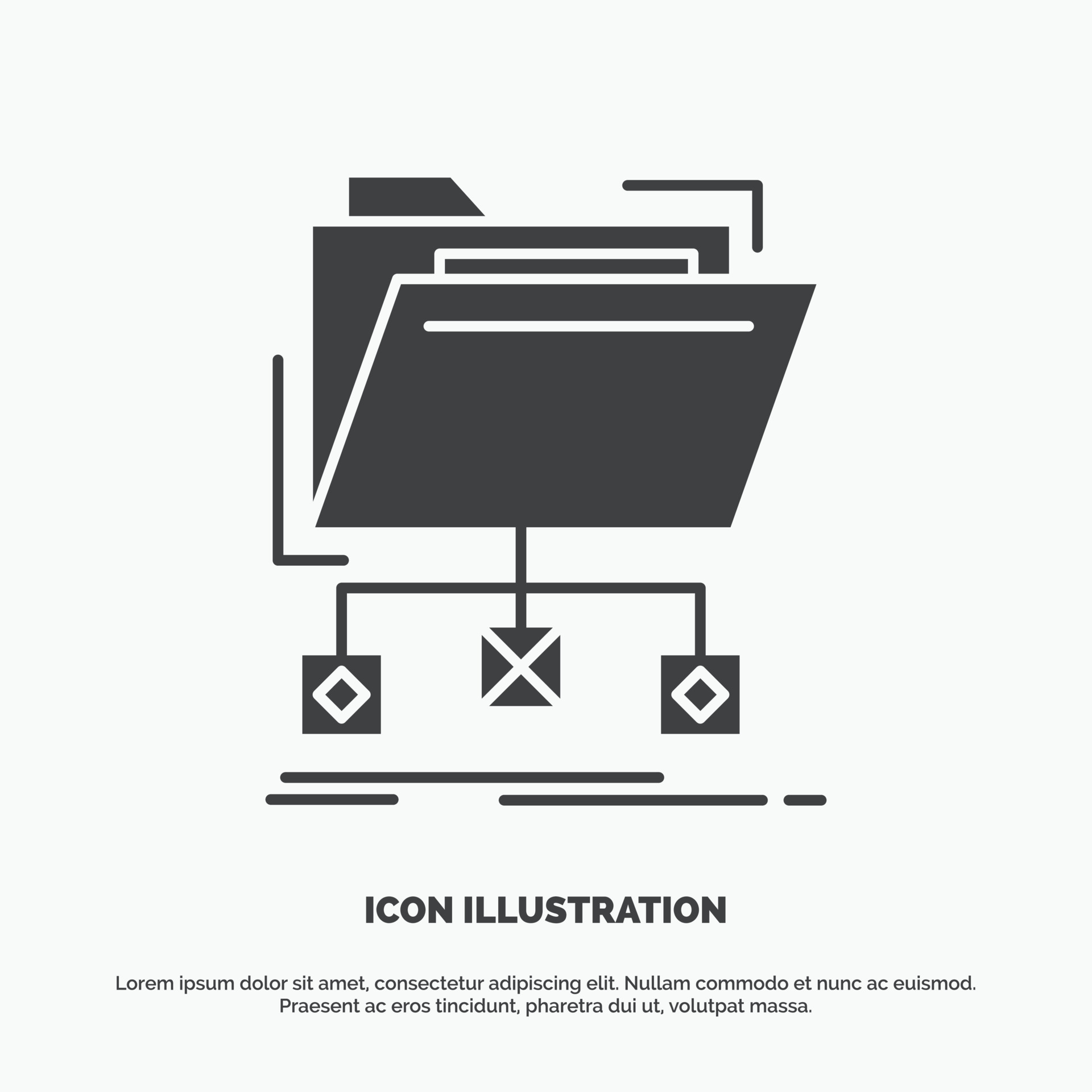 backup. data. files. folder. network Icon. glyph vector gray symbol for UI and UX. website or ...
