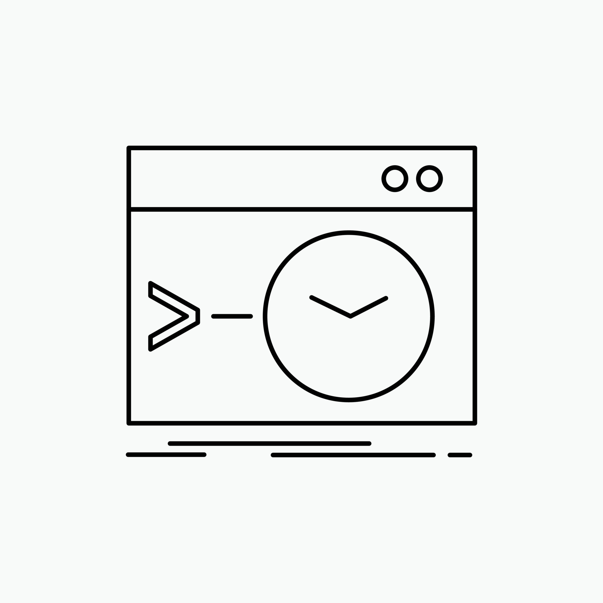 Admin Command Root Software Terminal Line Icon Vector Isolated
