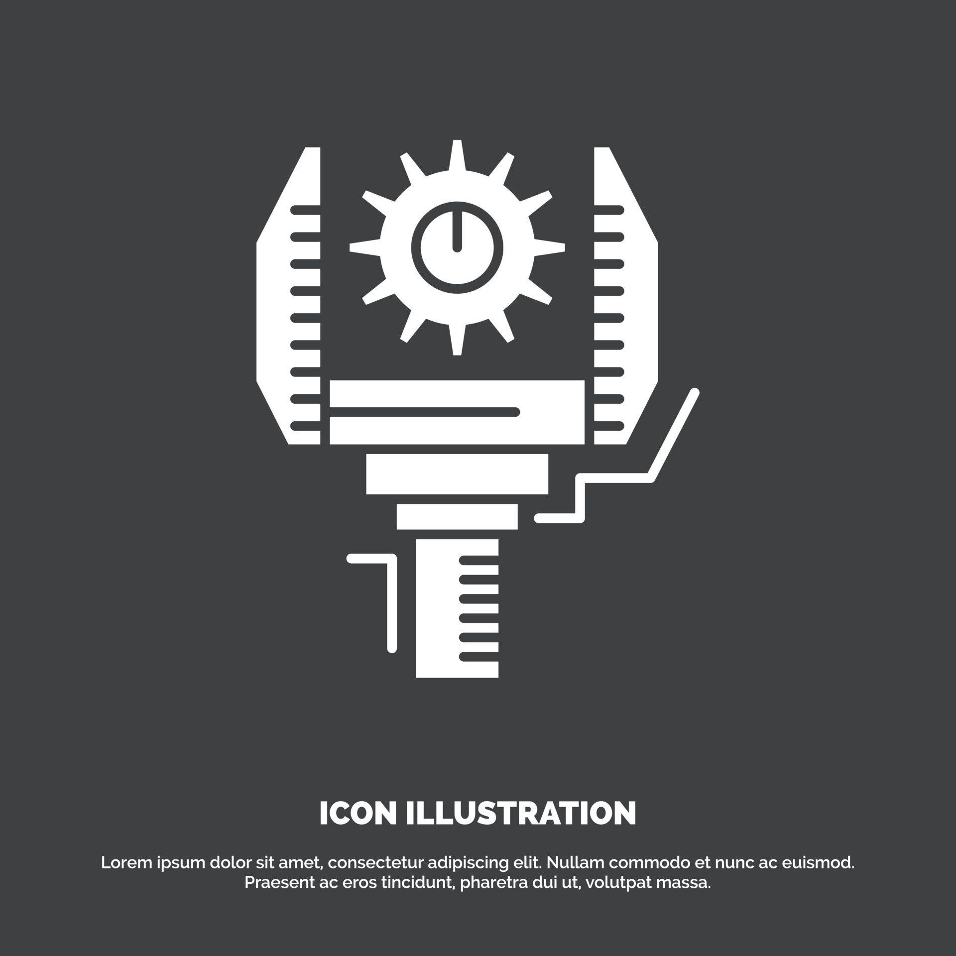 Automation Industry Machine Production Robotics Icon Glyph Vector Symbol For Ui And Ux