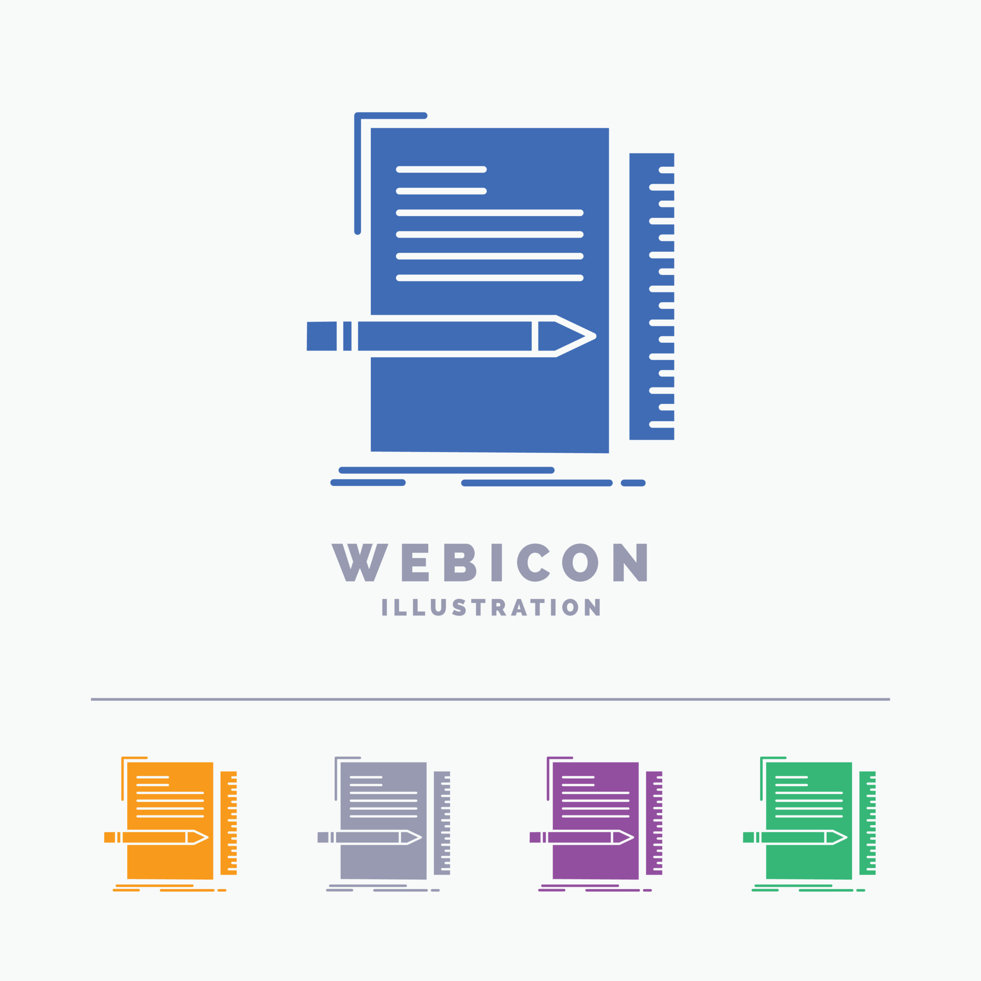 Code Coding File Programming Script 5 Color Glyph Web Icon Template Isolated On White