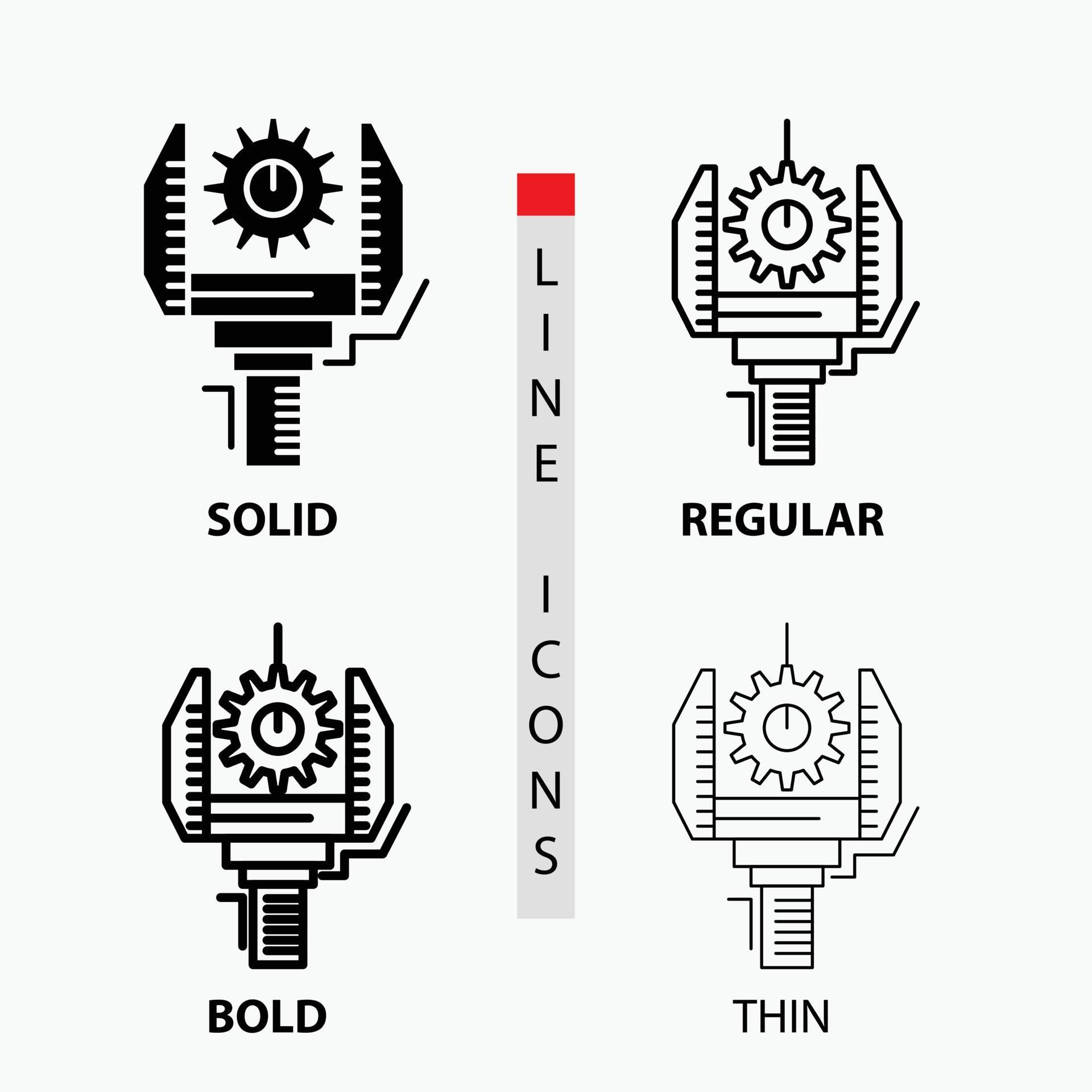 Automation. industry. machine. production. robotics Icon in Thin ...