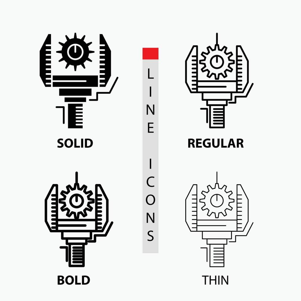 Automation. industry. machine. production. robotics Icon in Thin ...