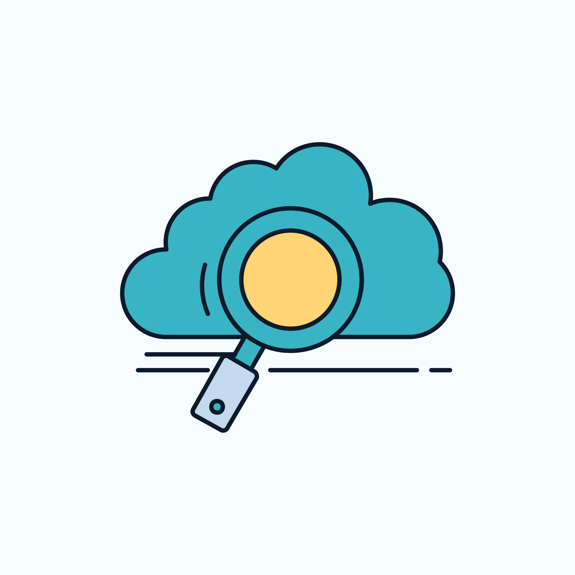 Cloud Search Storage Technology Computing Flat Icon Green And