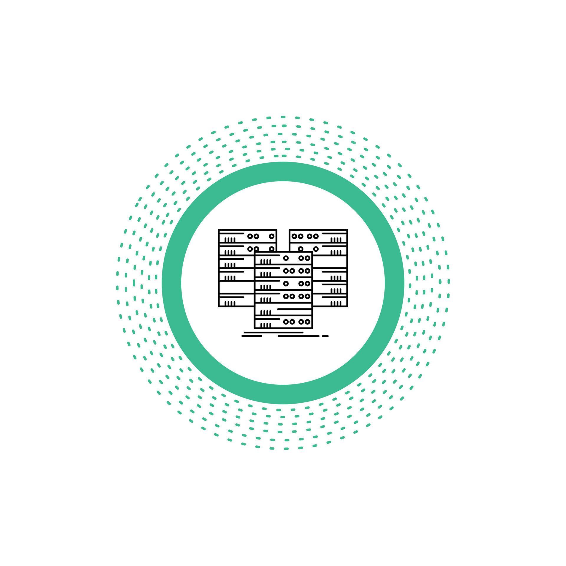 Center. centre. data. database. server Line Icon. Vector isolated illustration 12958521 Vector ...