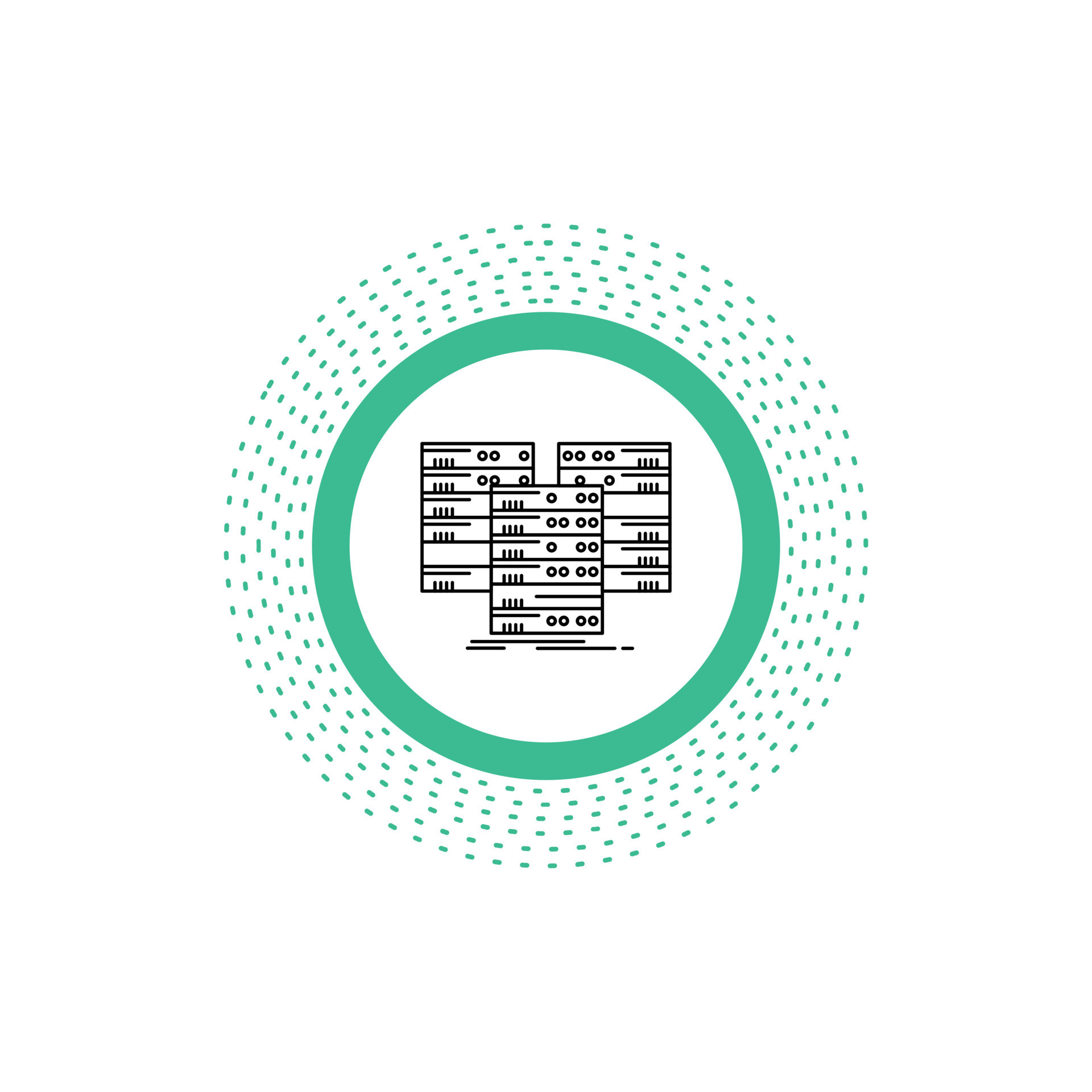 Center. centre. data. database. server Line Icon. Vector isolated ...