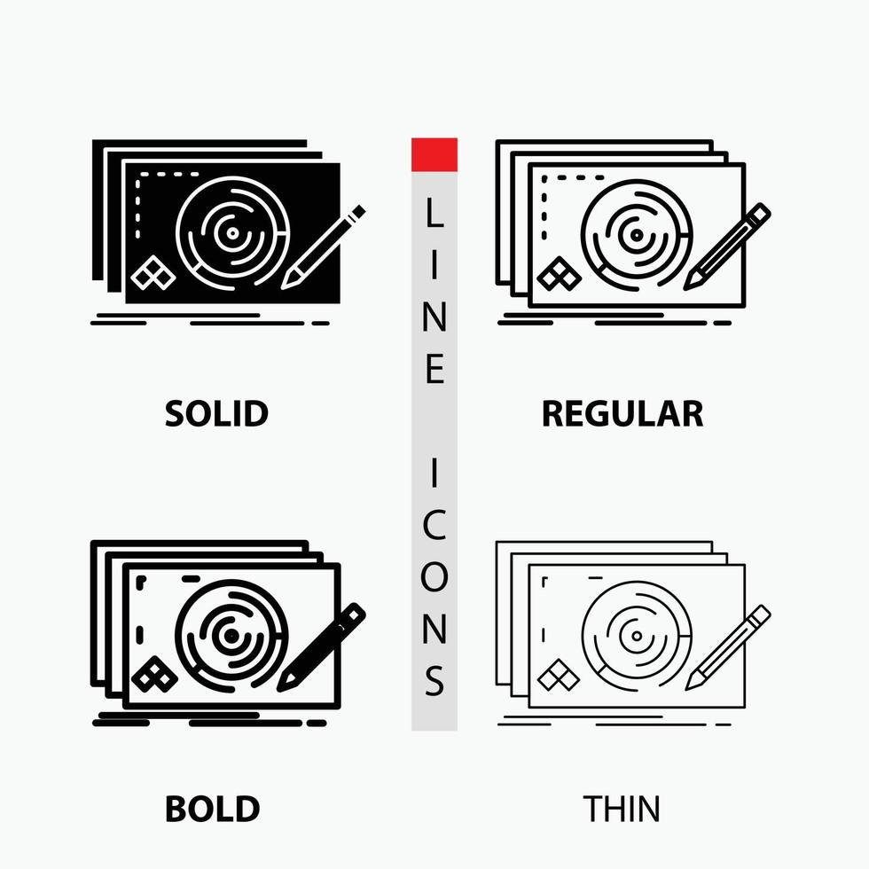 Level. design. new. complete. game Icon in Thin. Regular. Bold Line and Glyph Style. Vector ...
