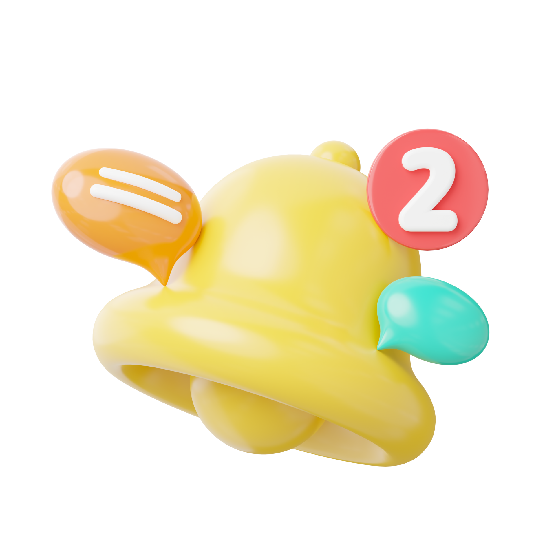 3d Notification Message Bell Icon Bell Alert With Speech Bubble For Social Media Reminder