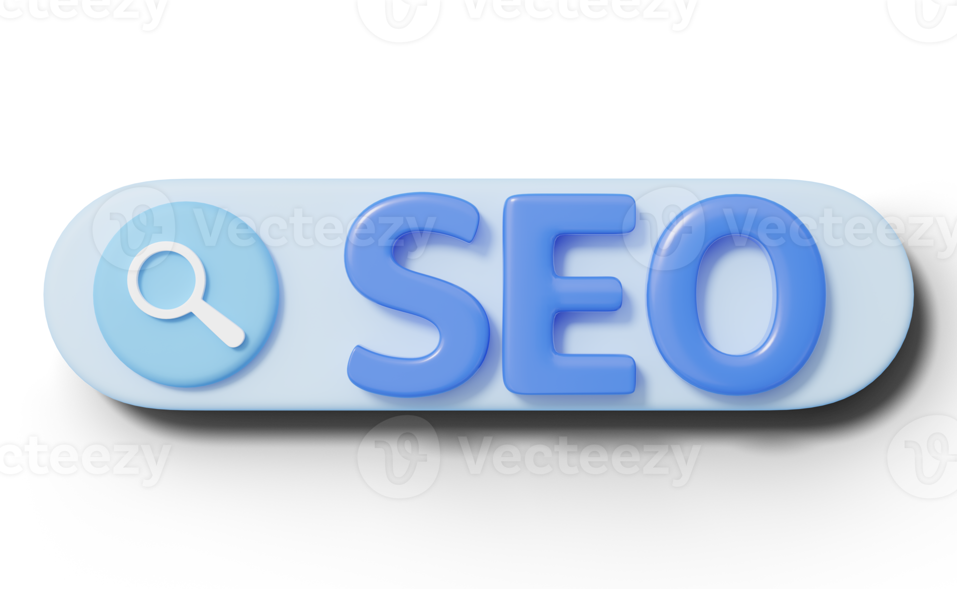 3D Browser SEO search. Web tab for text, magnifying glass isolated on ...