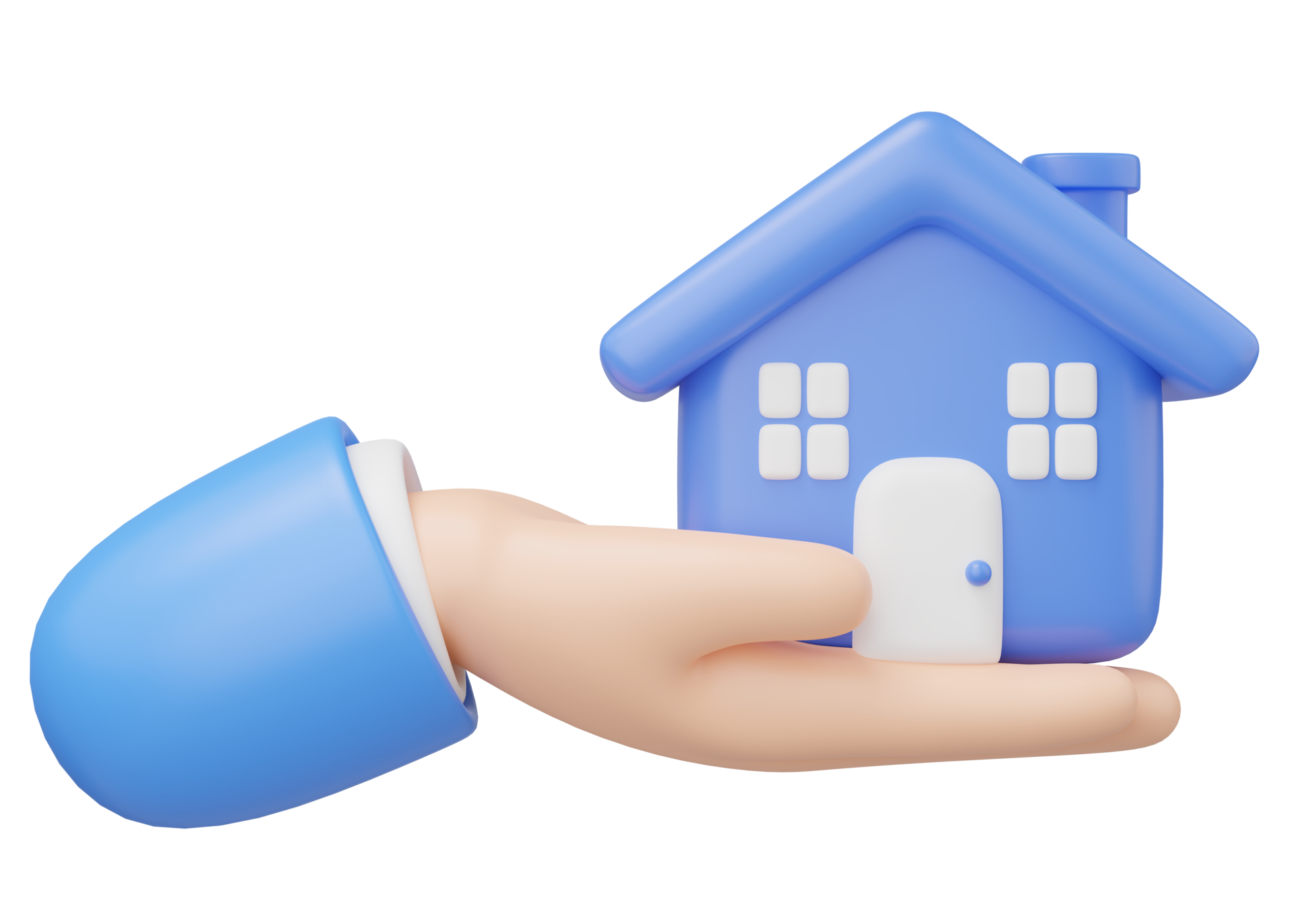 3d Hand Holding House Icon Toy Home In Hand Float Isolated On
