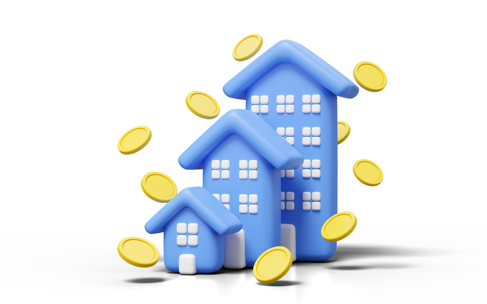 3d Mockup Arrow Up Home Building Condo Coin On Transparent 3d-mockup-arrow-up-home-building-condo-coin-on-transparent