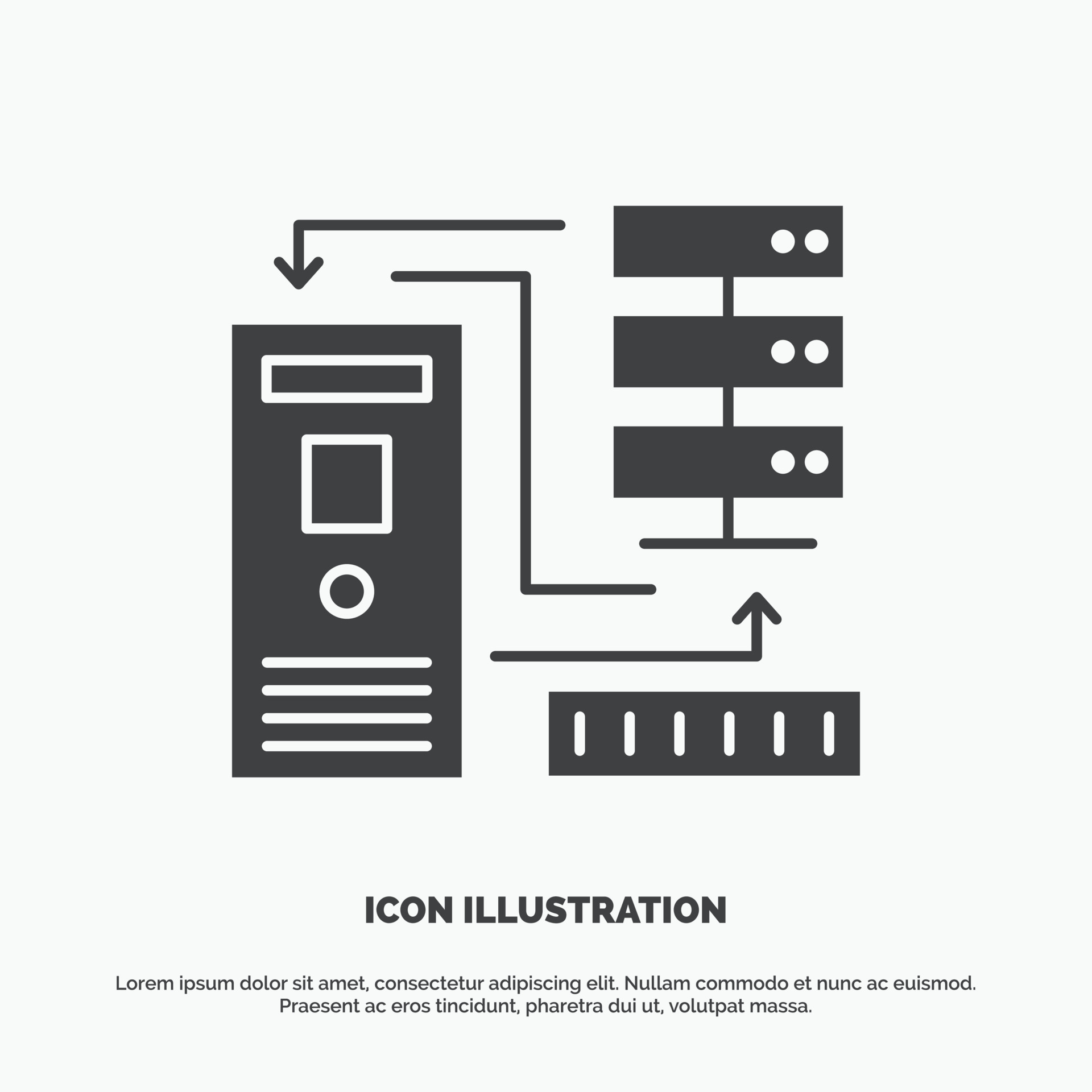Combination Data Database Electronic Information Icon Glyph Vector Gray Symbol For Ui And