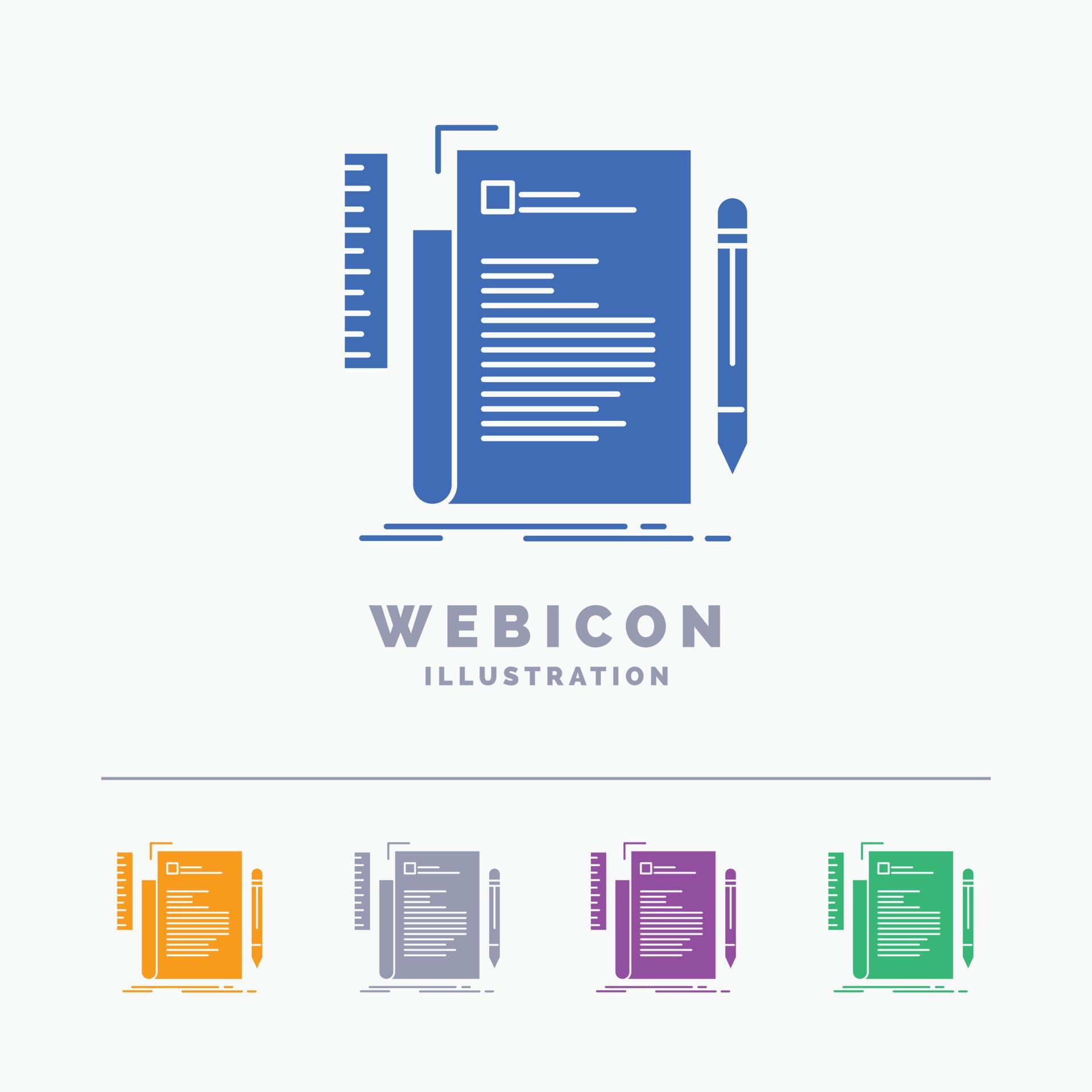 Code Coding File Programming Script 5 Color Glyph Web Icon Template Isolated On White