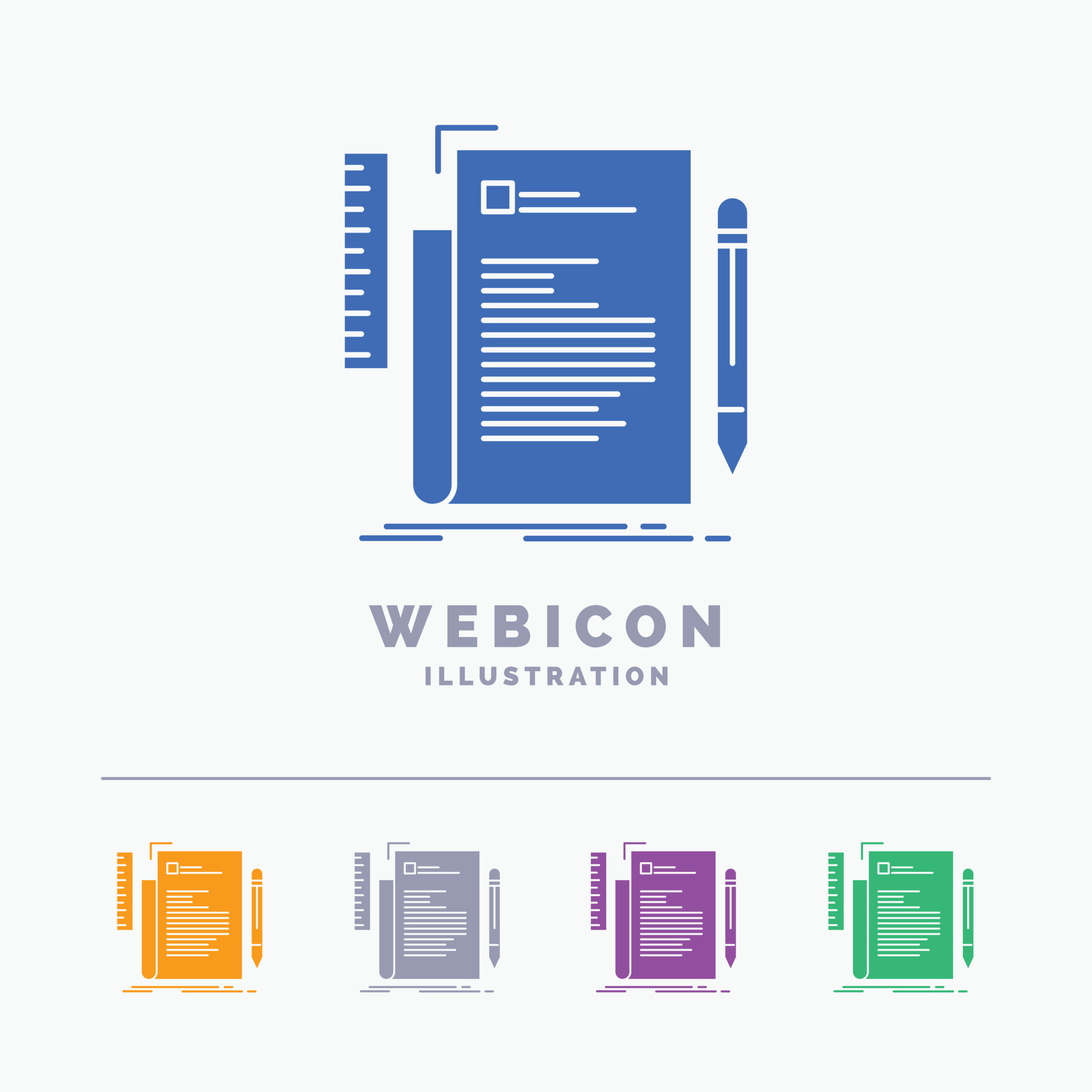 Code Coding File Programming Script 5 Color Glyph Web Icon Template Isolated On White