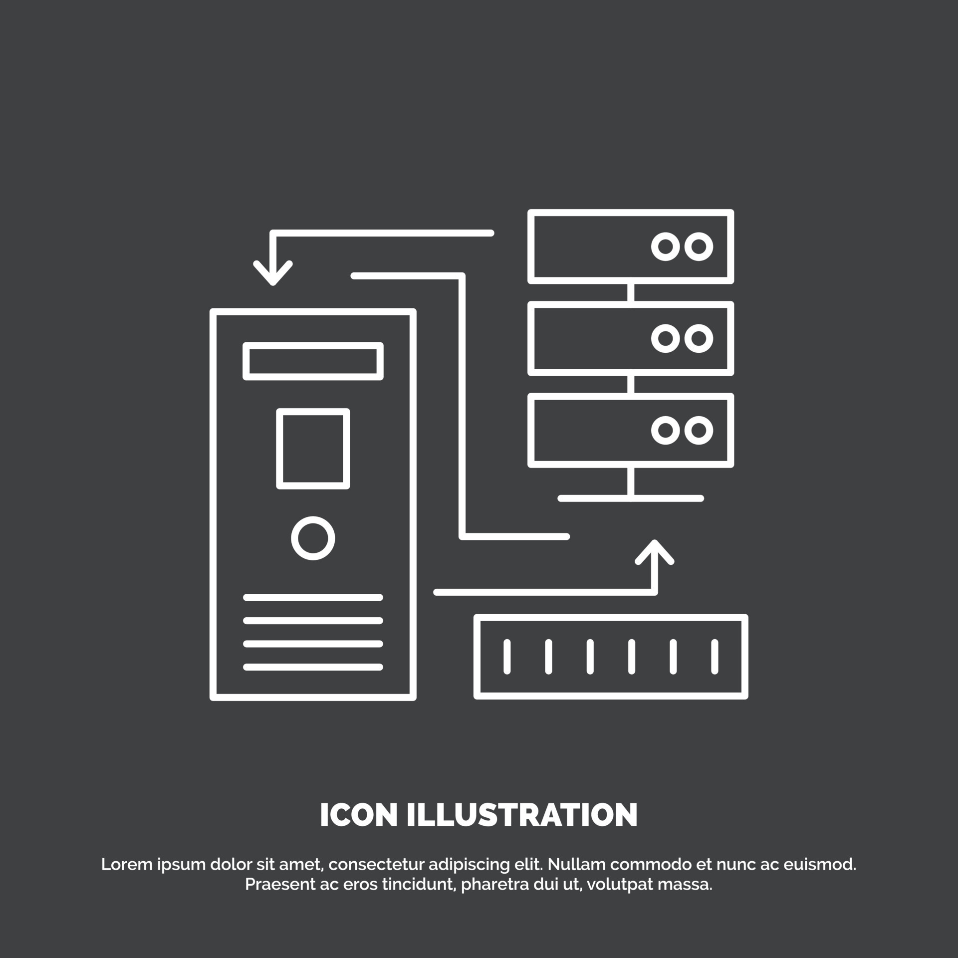 Combination Data Database Electronic Information Icon Line Vector Symbol For Ui And Ux
