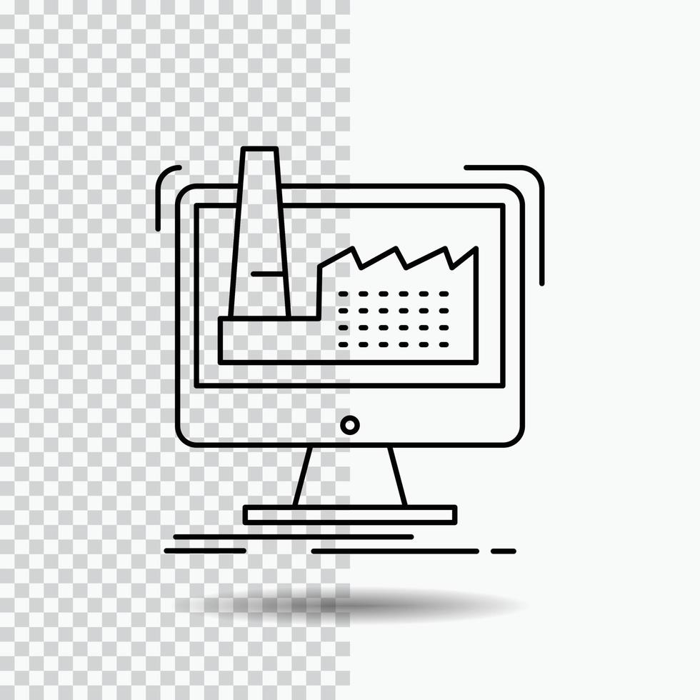 digital. factory. manufacturing. production. product Line Icon on Transparent Background. Black ...