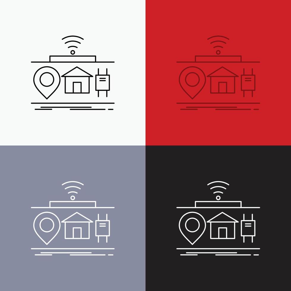 Iot Gadgets Internet Of Things Icon Over Various Background Line