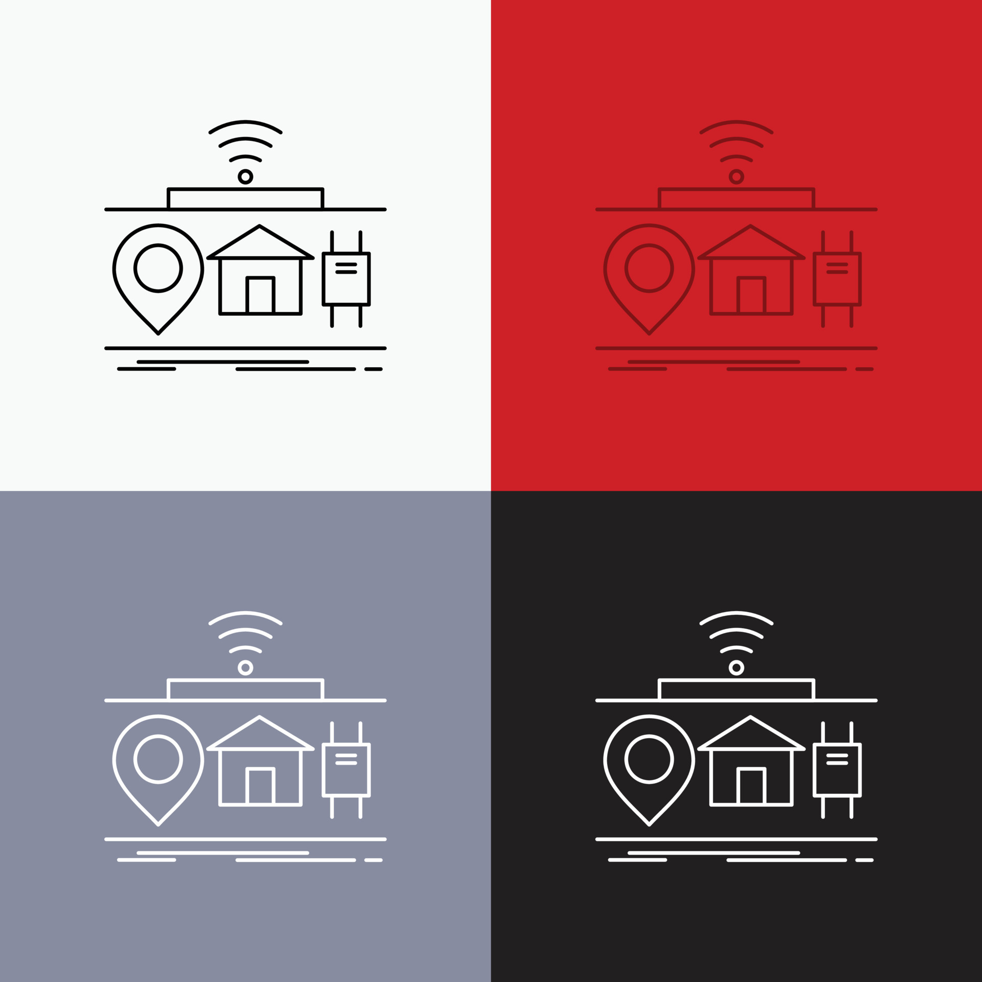 Iot Gadgets Internet Of Things Icon Over Various Background Line