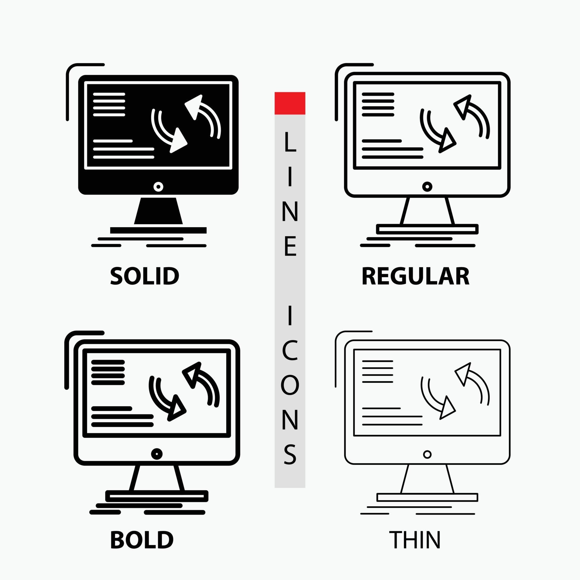 Synchronization Sync Information Data Computer Icon In Thin