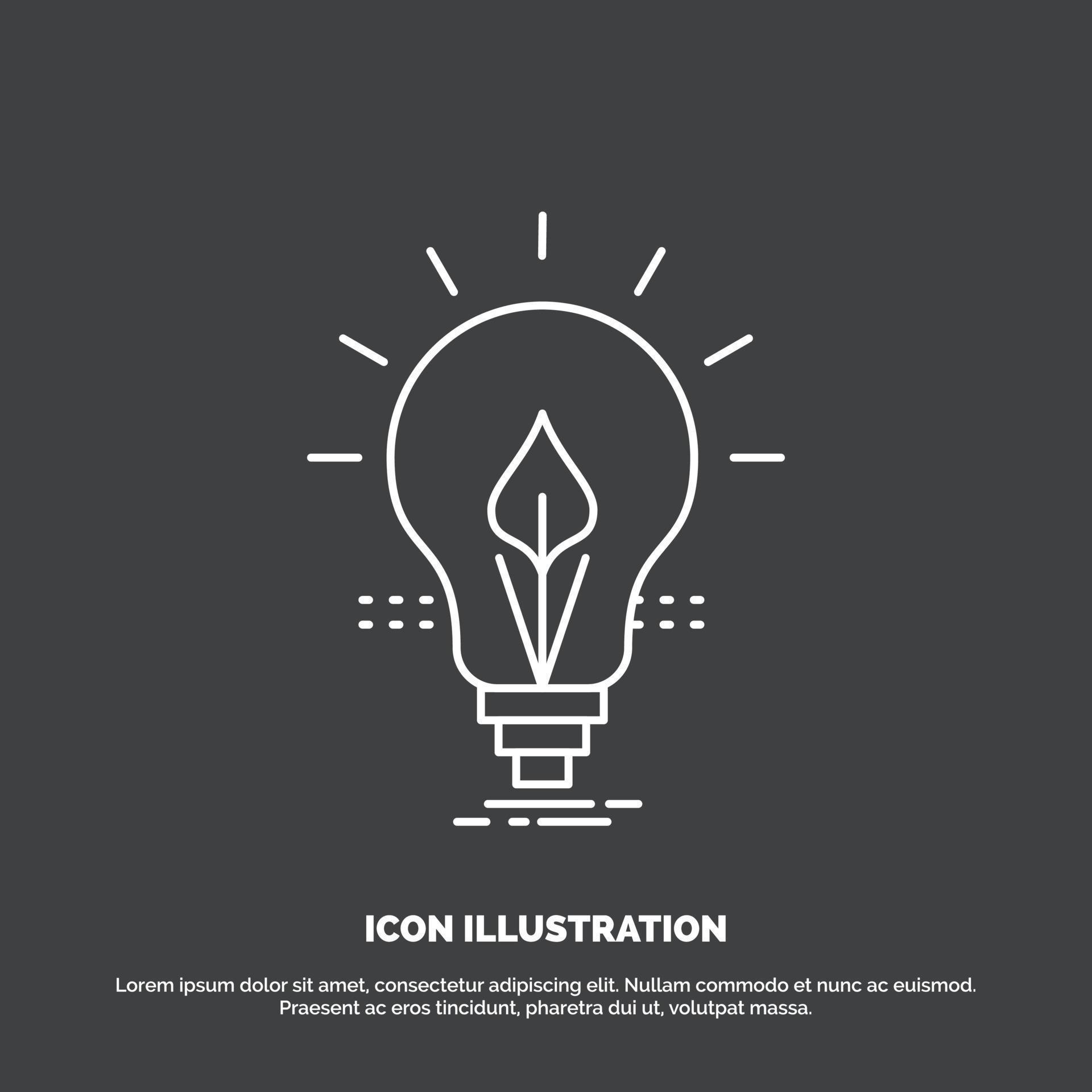 bulb. idea. electricity. energy. light Icon. Line vector symbol for UI and UX. website or mobile ...