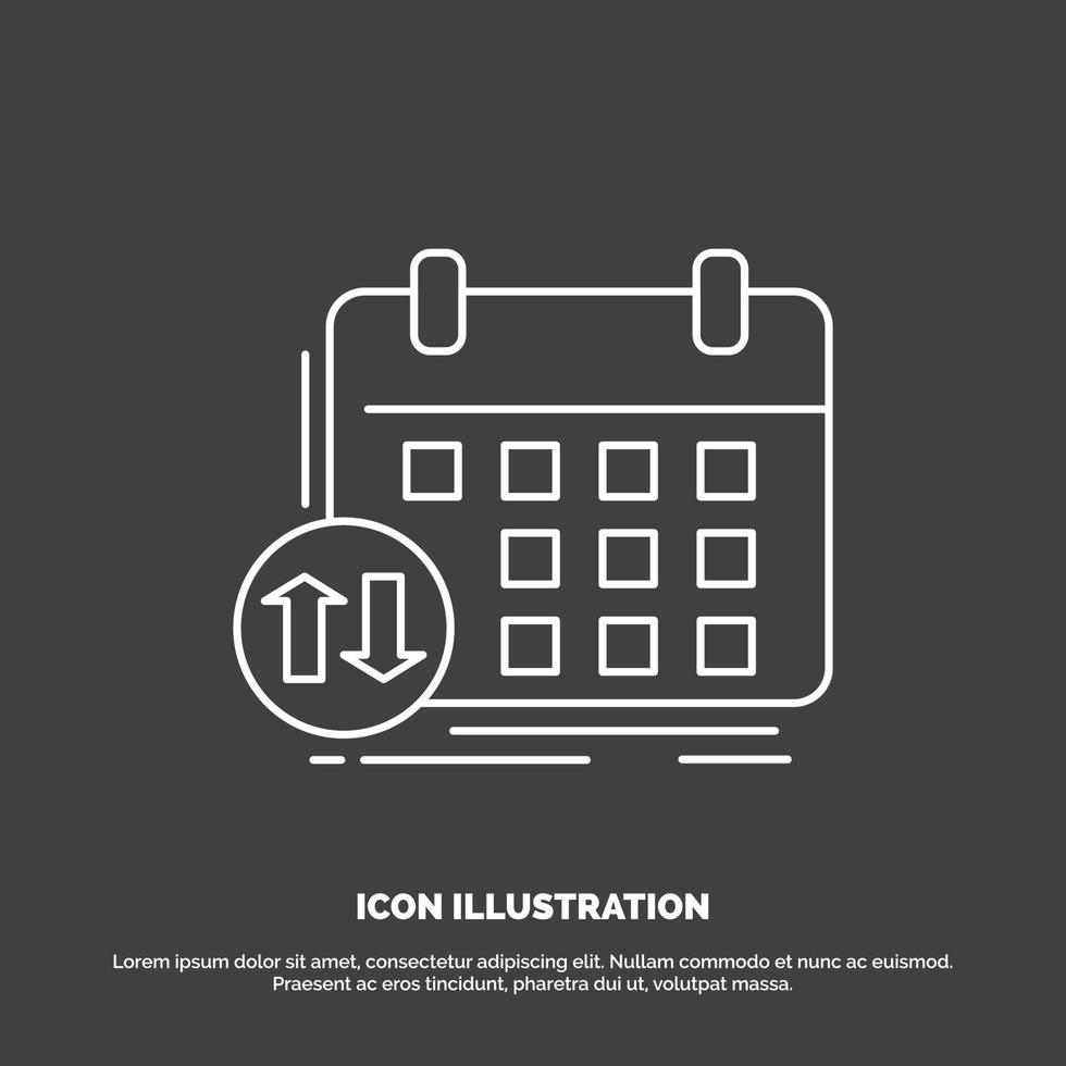 Schedule Classes Timetable Appointment Event Icon Line Vector Symbol For Ui And Ux Website