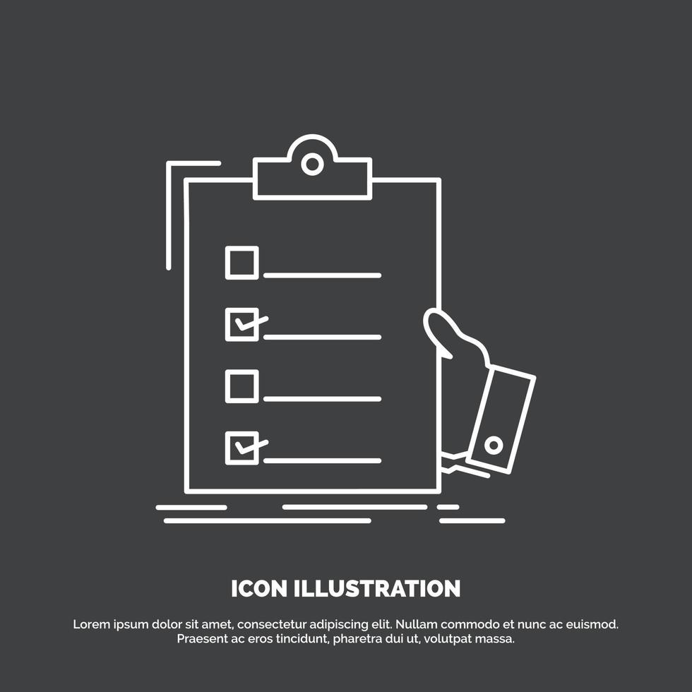 Checklist Check Expertise List Clipboard Icon Line Vector Symbol For Ui And Ux Website Or