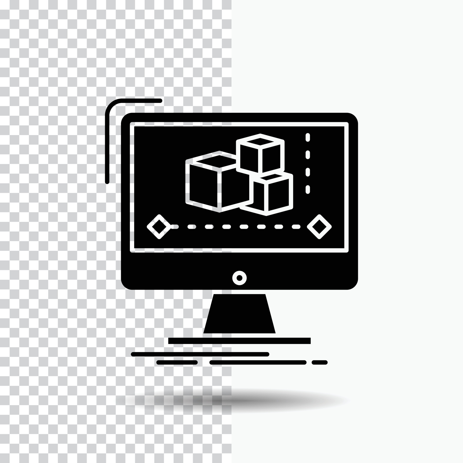 Animation Computer Editor Monitor Software Glyph Icon On