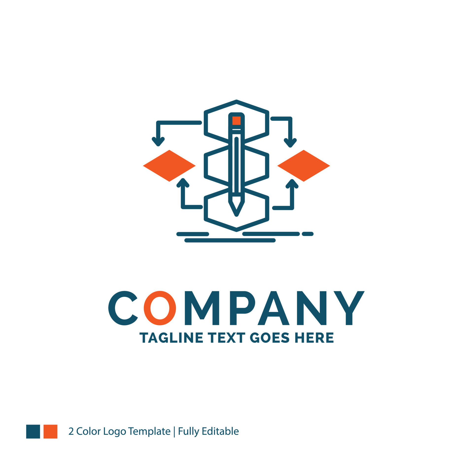 Algorithm. design. method. model. process Logo Design. Blue and Orange ...