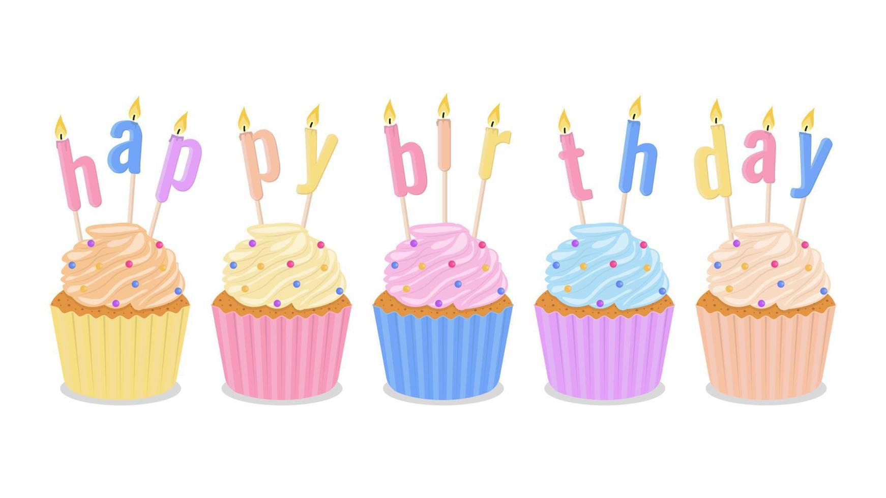 Cute Birthday Cupcakes Clipart