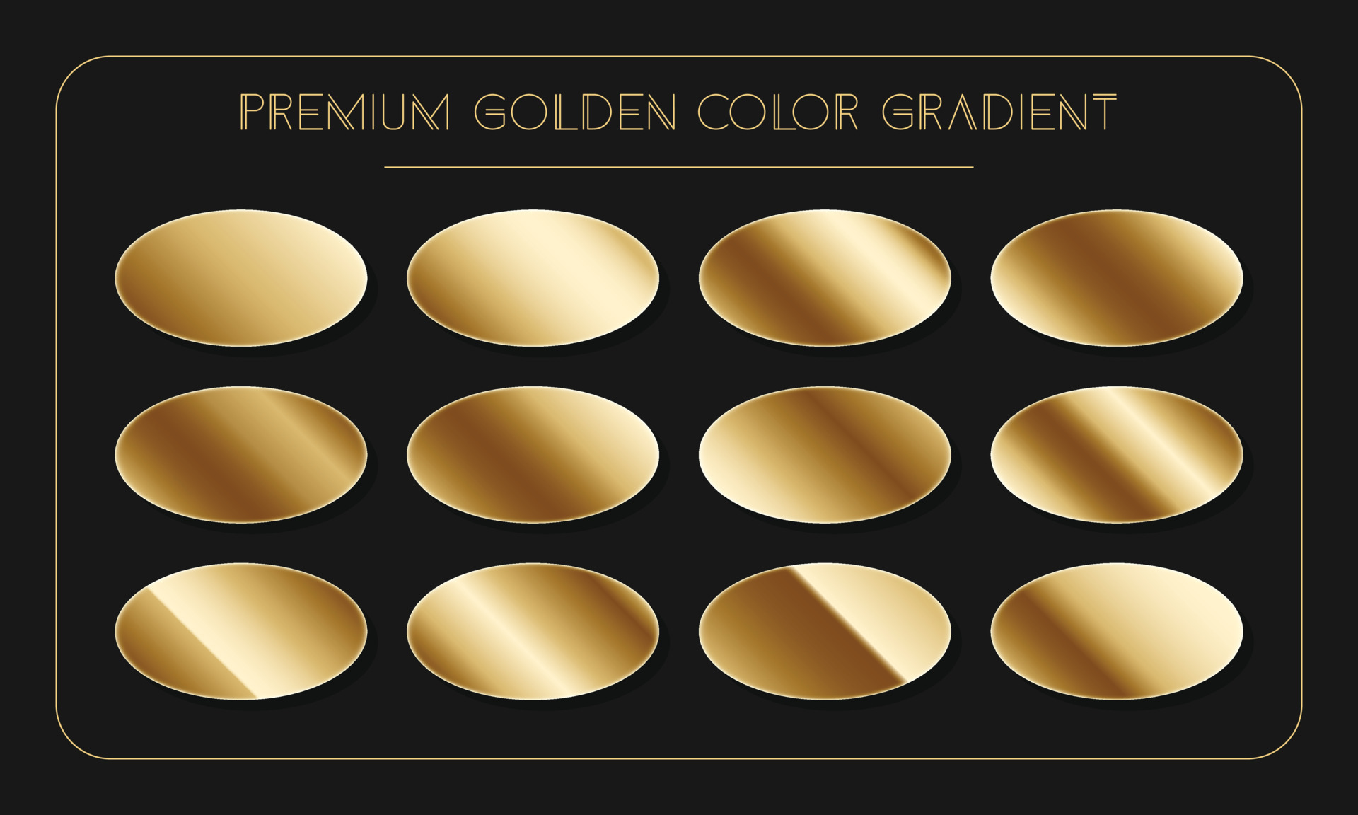 Luxury Golden Gradient Colour Palette Catalog Samples In RGB Or HEX