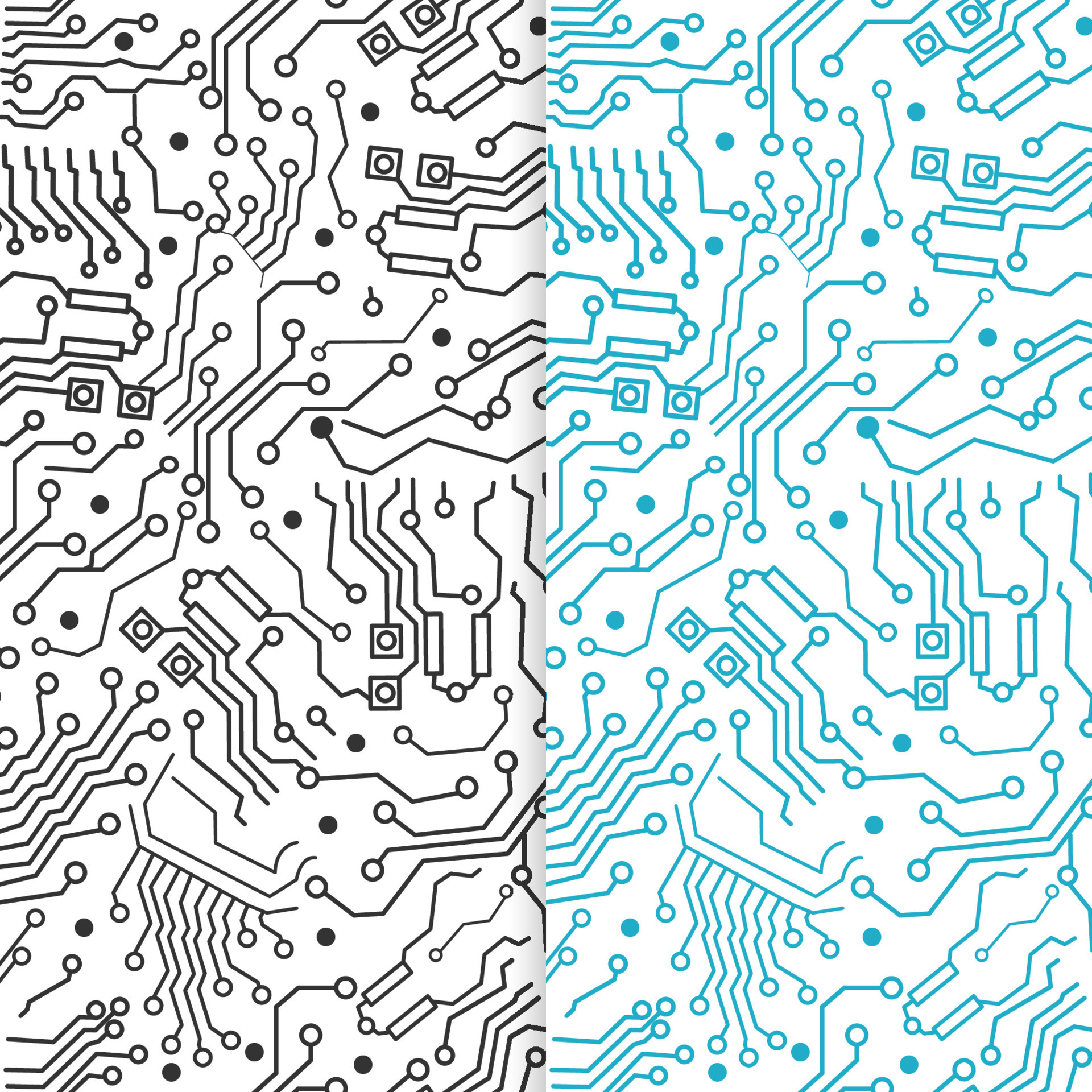 Flat Microelectronics High Tech Circuit Board Seamless Pattern Background 12961599 Vector Art At
