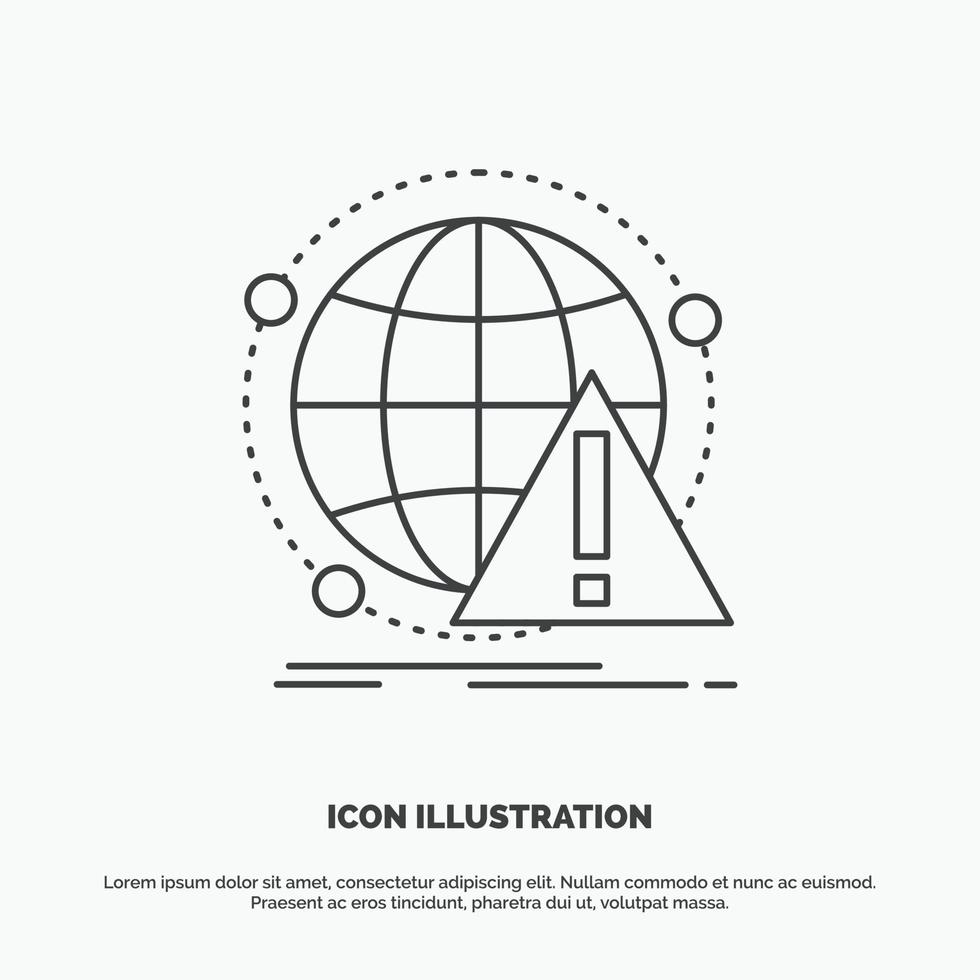 Alert. antivirus. attack. computer. virus Icon. Line vector gray symbol for UI and UX. website ...