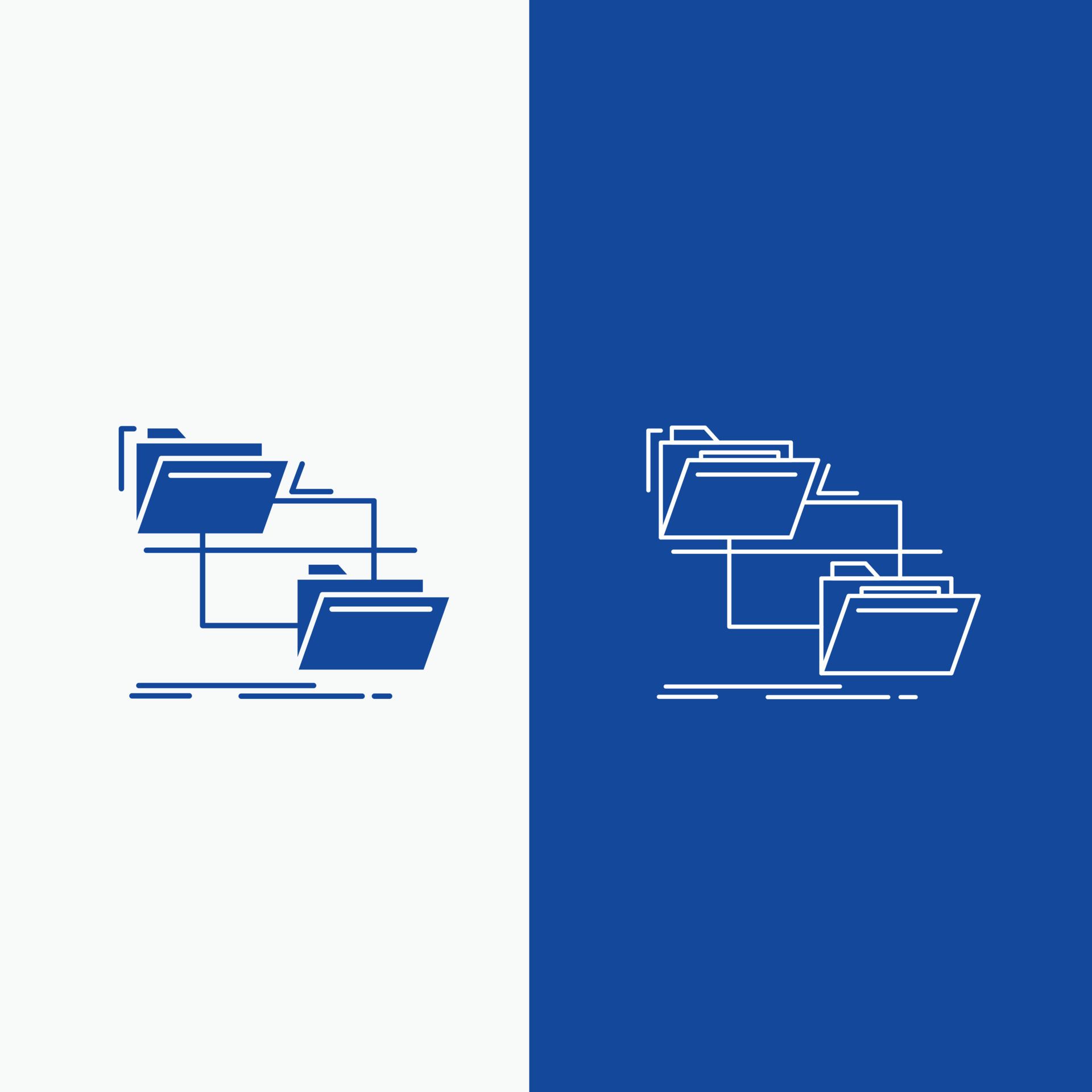 folder. file. management. move. copy Line and Glyph web Button in Blue color Vertical Banner for ...