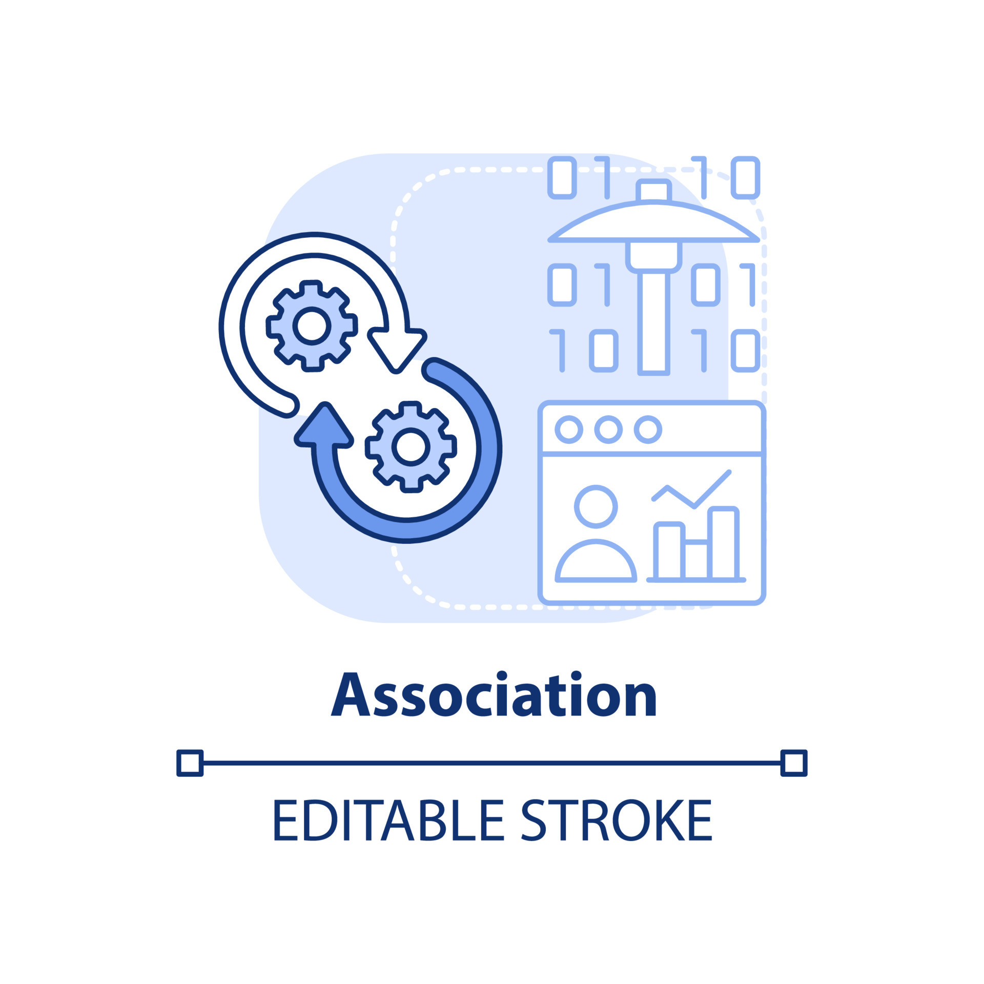 Association Light Blue Concept Icon Data Mining Technique Abstract Idea Thin Line Illustration