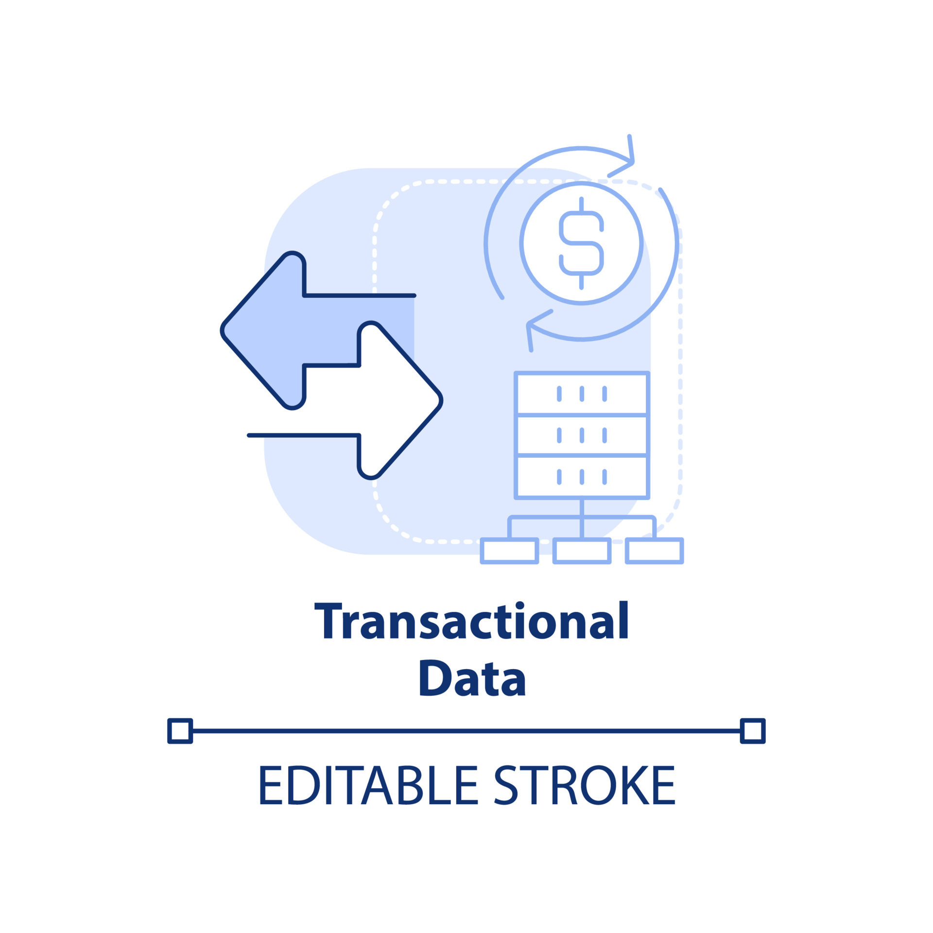 Transactional Data Light Blue Concept Icon Collecting Accounting Records Abstract Idea Thin