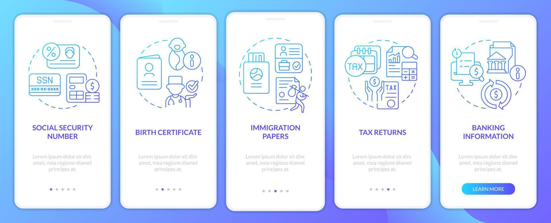 Social Program Application Blue Gradient Onboarding Mobile App Screen