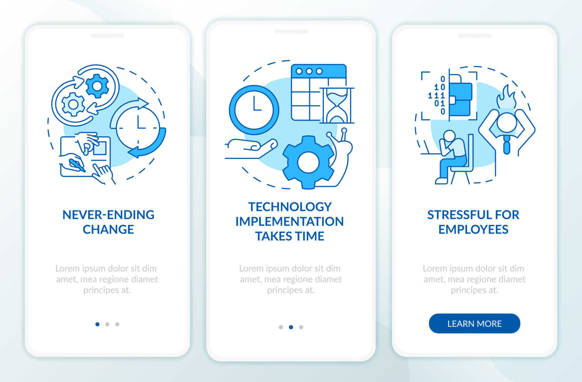 Digital Transformation Cons Blue Onboarding Mobile App Screen