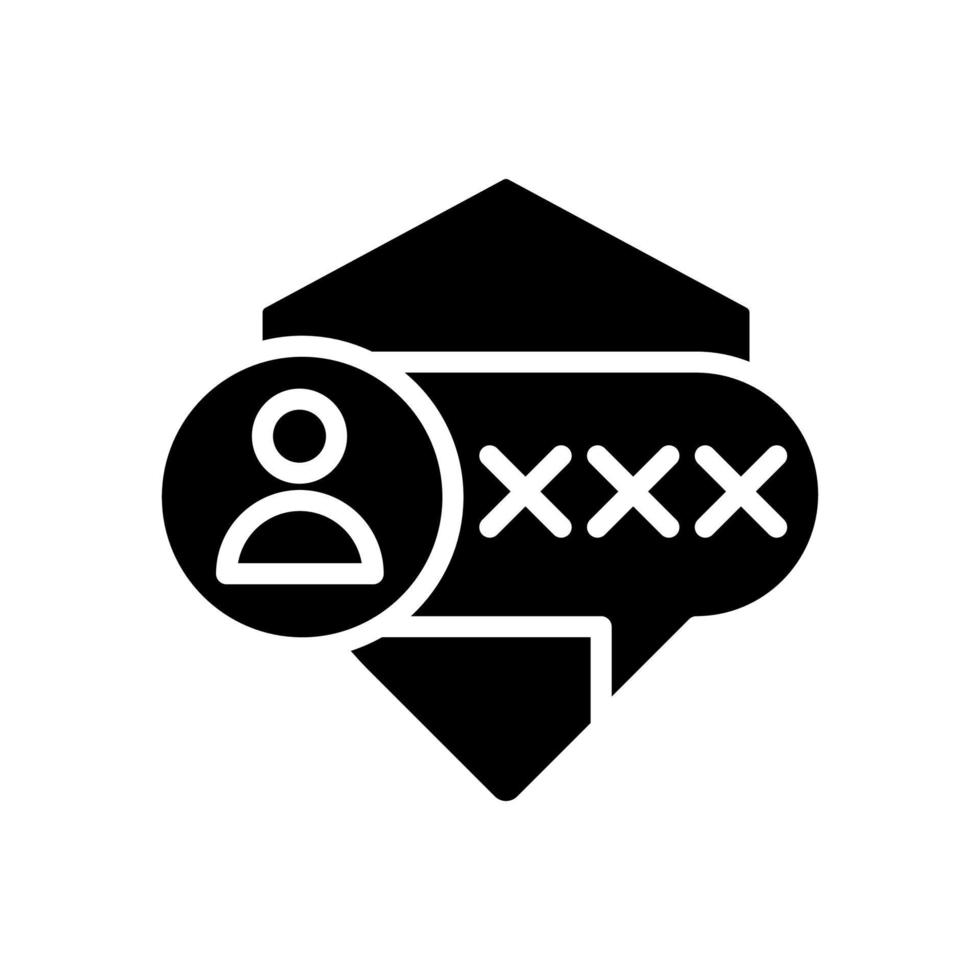 Encrypted Messaging Black Glyph Icon Personal Information Security