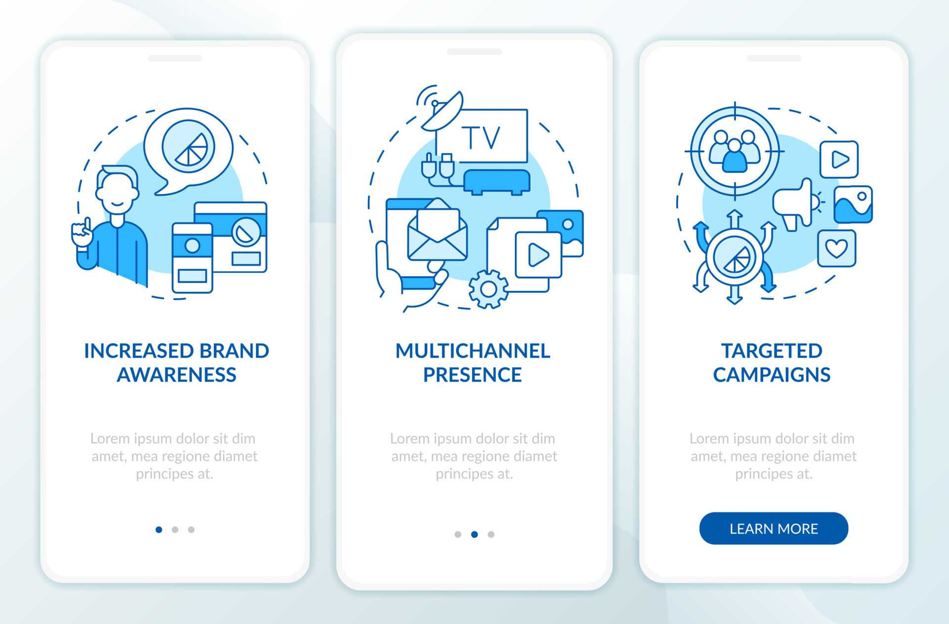 Digital Transformation Pros Blue Onboarding Mobile App Screen