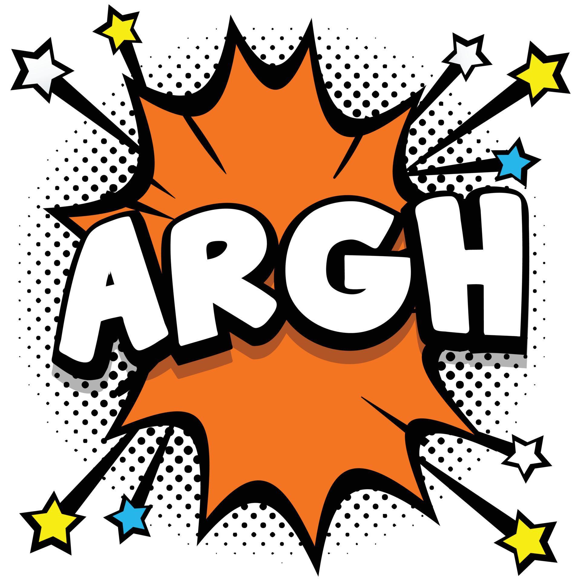 argh Pop art comic speech bubbles book sound effects 12962279 Vector Art at Vecteezy