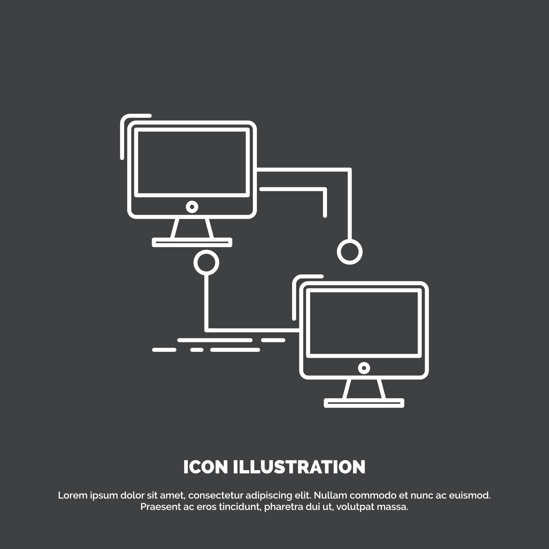 Local Lan Connection Sync Computer Icon Line Vector Symbol For Ui And Ux Website Or Mobile