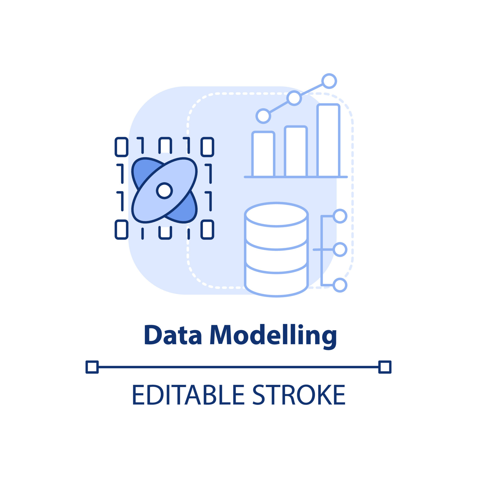 Data Modelling Light Blue Concept Icon Data Mining Abstract Idea Thin Line Illustration