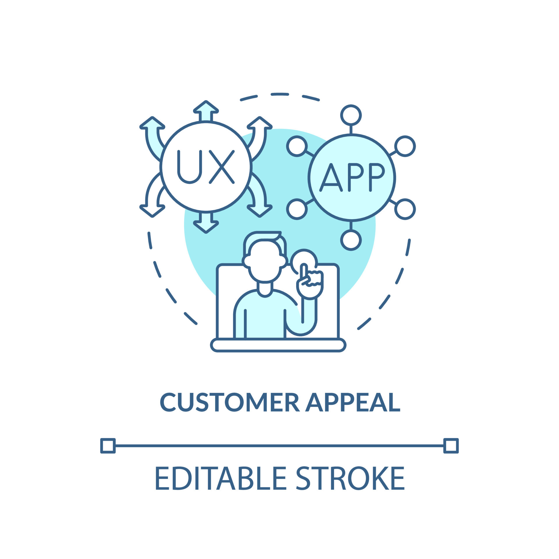 Customer Appeal Turquoise Concept Icon Digital First Mindset Importance Abstract Idea Thin Line