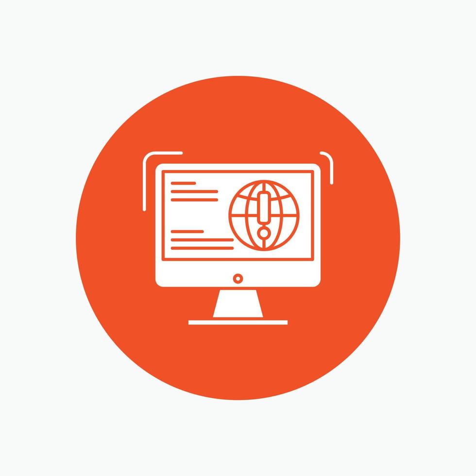 information. content. development. website. web White Glyph Icon in Circle. Vector Button ...