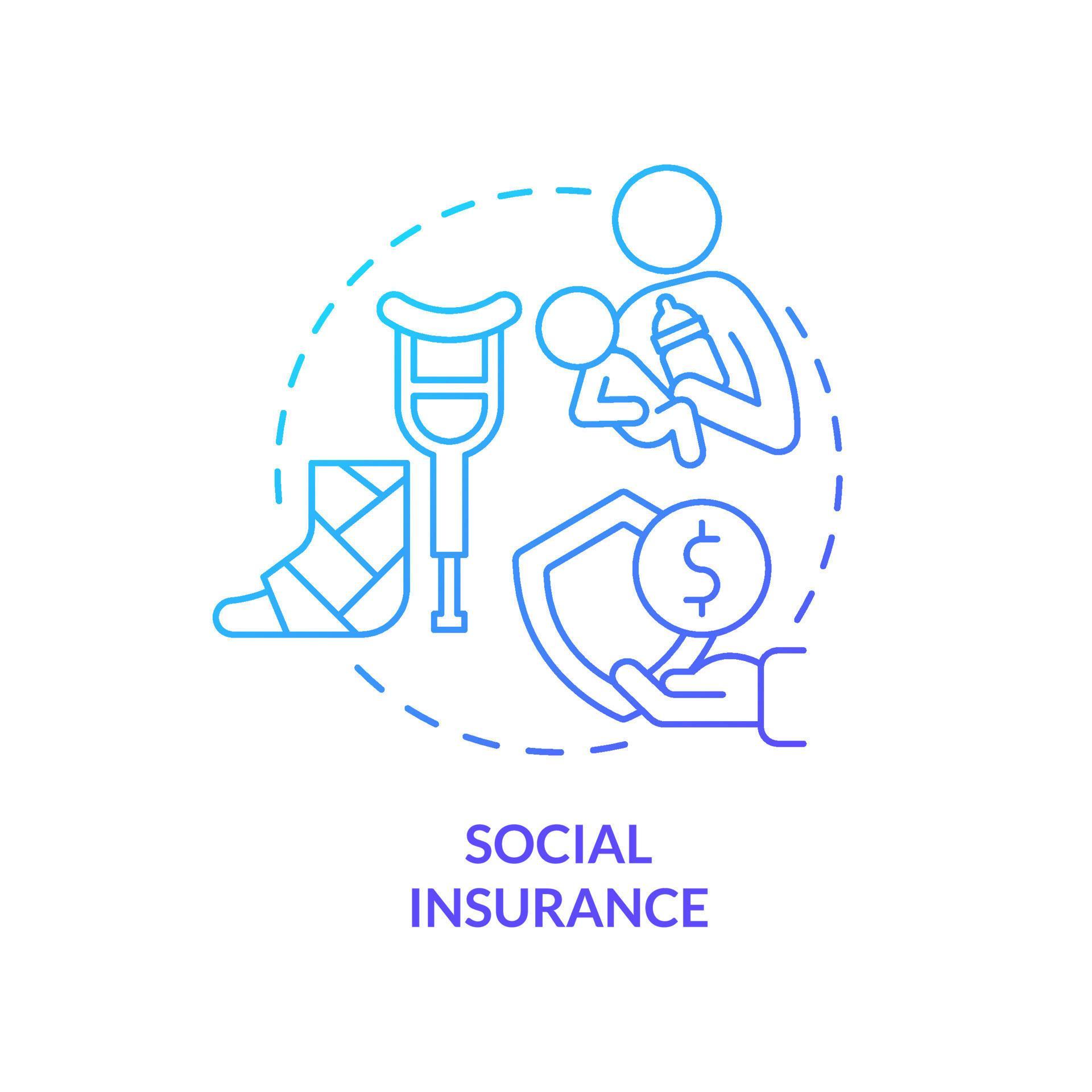 Social Insurance Blue Gradient Concept Icon Emergency Compensation Social Protection And