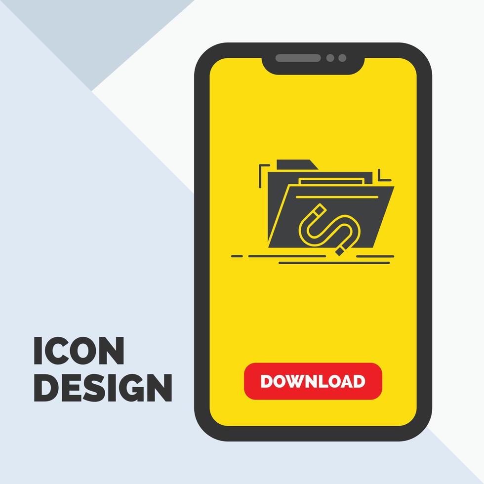Backdoor. exploit. file. internet. software Glyph Icon in Mobile for Download Page. Yellow ...